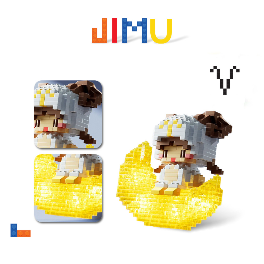 JIMU Zodiac Sign Block Series W2251 Moon Aries Building Block Interior ...