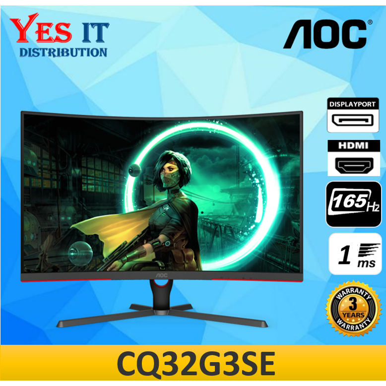 AOC CQ32G3SE 31.5" QHD 165Hz 1ms ( HDMI /DP ) Gaming Monitor | Shopee ...