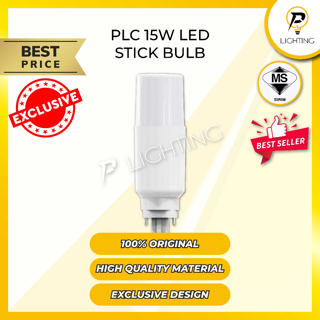 PLC 10W 15W LED Stick Bulb Energy Saving Bulb Daylight 6500K | Shopee ...