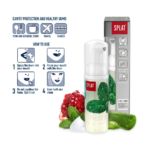SPLAT Express Oral Care Foam 2 IN 1 - Mint [50ml] | Shopee Malaysia