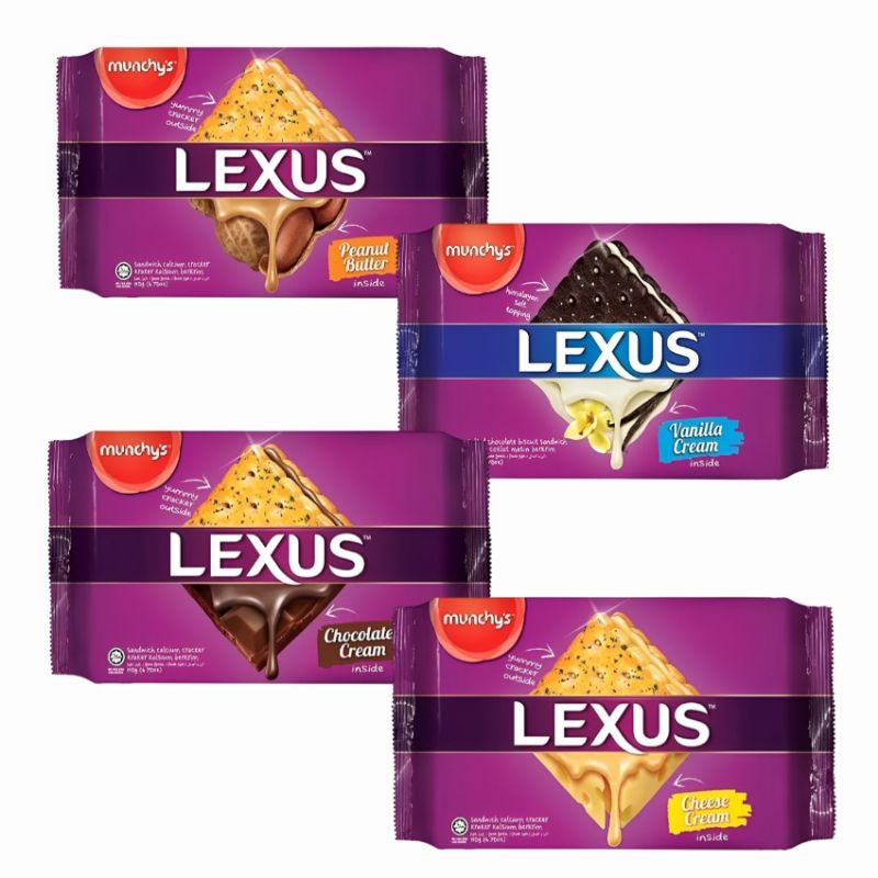 Munchy's Lexus Sandwich Biscuit 190g Peanut Butter / Chocolate / Salted ...