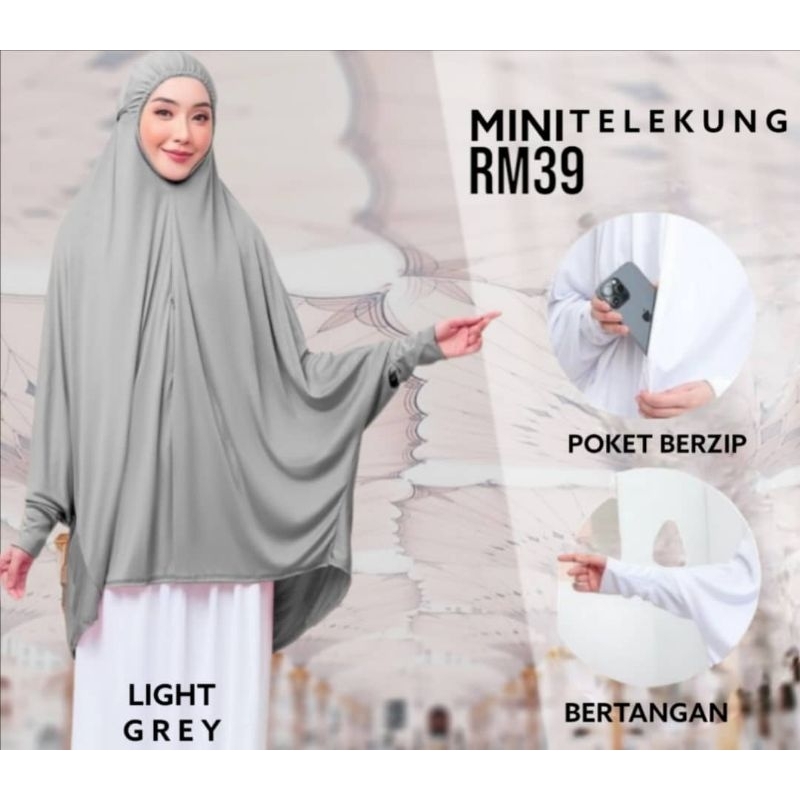 Telekung mini telekung umrah [ BERTANGAN & ZIP POCKET) | Shopee Malaysia