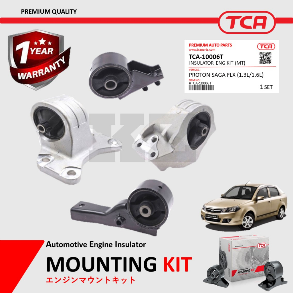 PROTON SAGA FLX 1.3 / 1.6 MANUAL ENGINE MOUNTING KIT TCA 1 SET 4PCS 1 ...