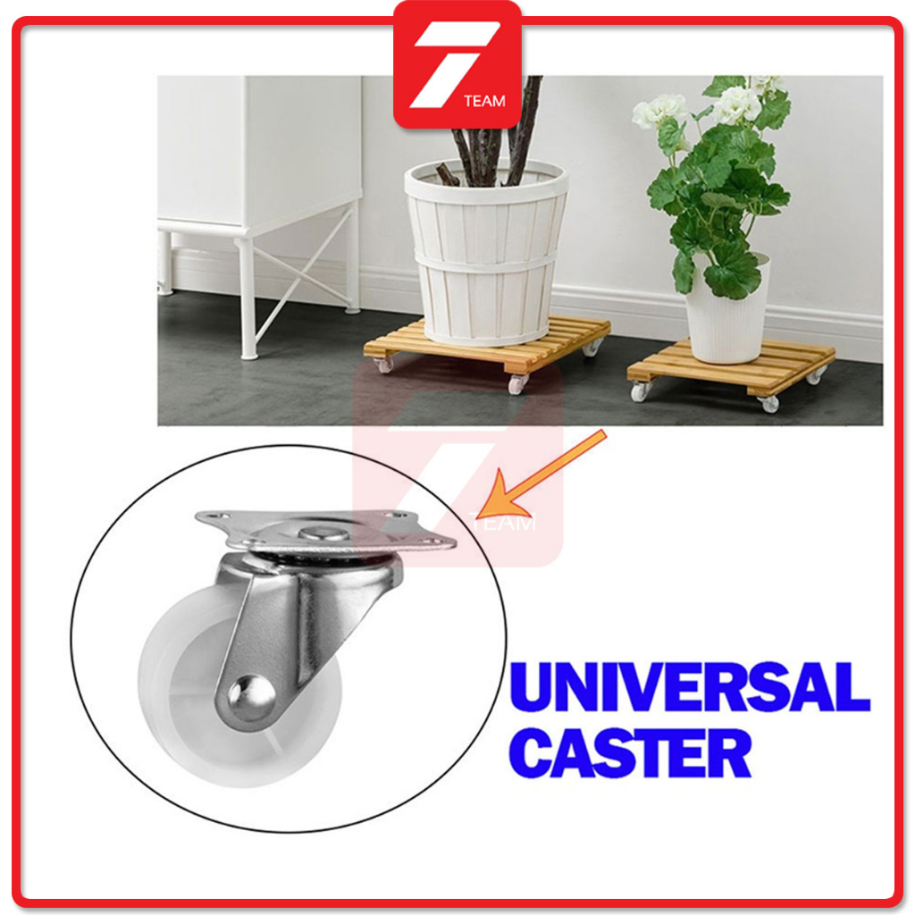 4PCS 2" Inch Universal Swivel Caster Furniture Wheel Castor White PP ...