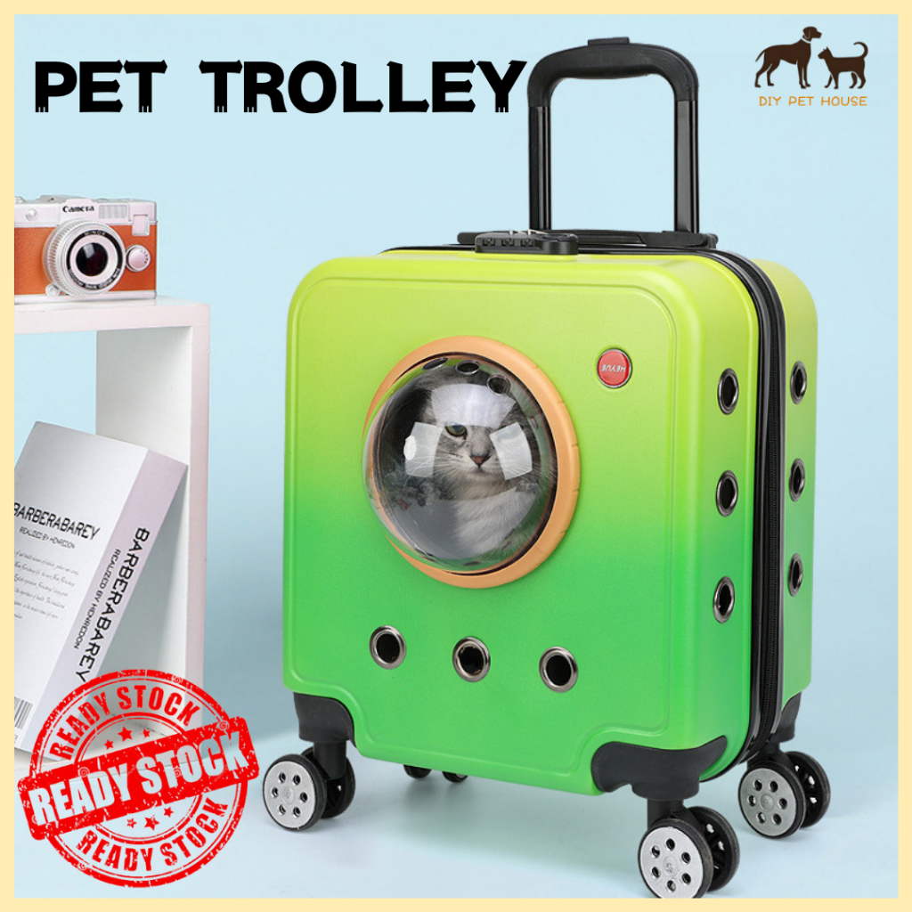 Pet Trolley Cat Bag Pet Carrier Cat Luggage Trolley Cage Bag Bubble Box ...