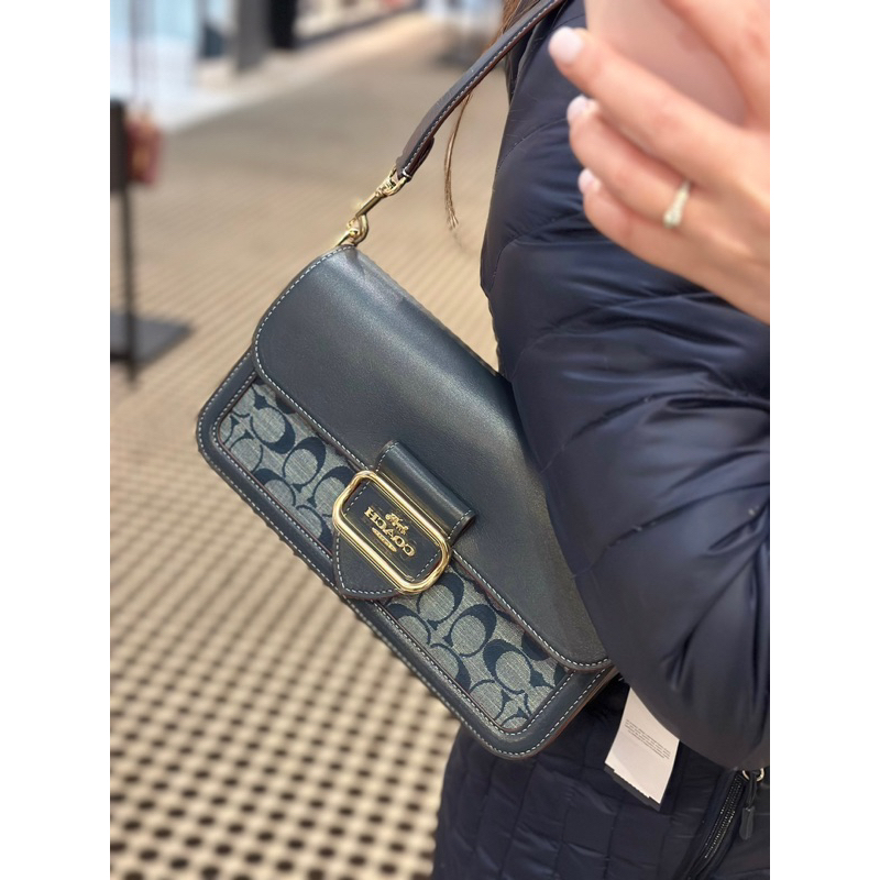 Coach Morgan Shoulder Bag In Signature Chambray | Shopee Malaysia