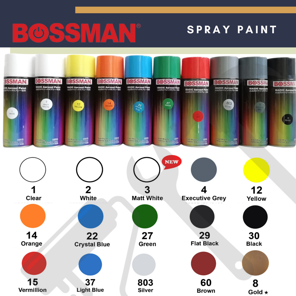 Bossman Paint Spray 400ml | Magic Aerosol Paint | Cat Motor | Cat Spray ...