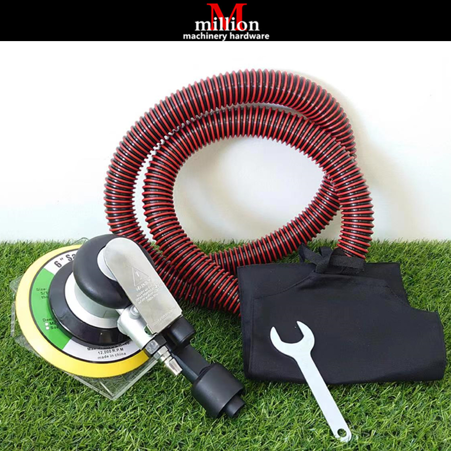 6" 150mm Pneumatic Air Sander Polish Machine Vacuum Velcro Sandpaper ...