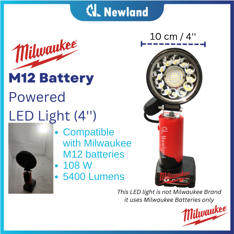 Milwaukee M12 LED Light / Lampu LED / Suluh 4 inch / 10 cm | Shopee ...