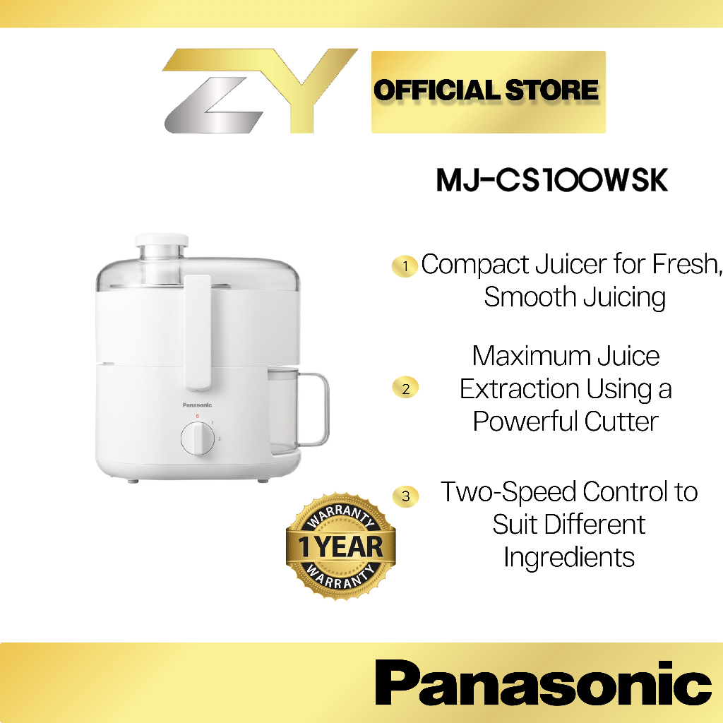 Panasonic Compact Juicer 0.6L | MJ-CS100WSK (Fruit Juicer Pengisar ...