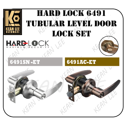 HARD LOCK 6491 SN/AC TUBULAR LEVEL DOOR LOCK SET/ DOOR KNOB/ TOMBOL ...