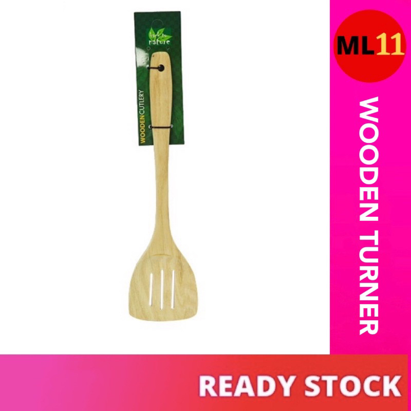 Wooden Turner with Hole / Senduk Kayu / Spatula Kayu (38cm) | Shopee ...
