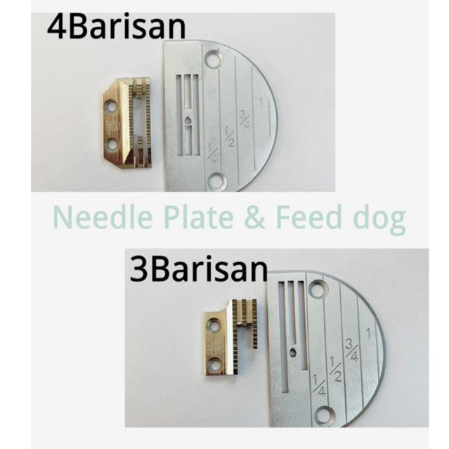 [ 1SET ]Needle Plate & Feed Dog Mesin Jahit Lurus Industri /3Barisan ...