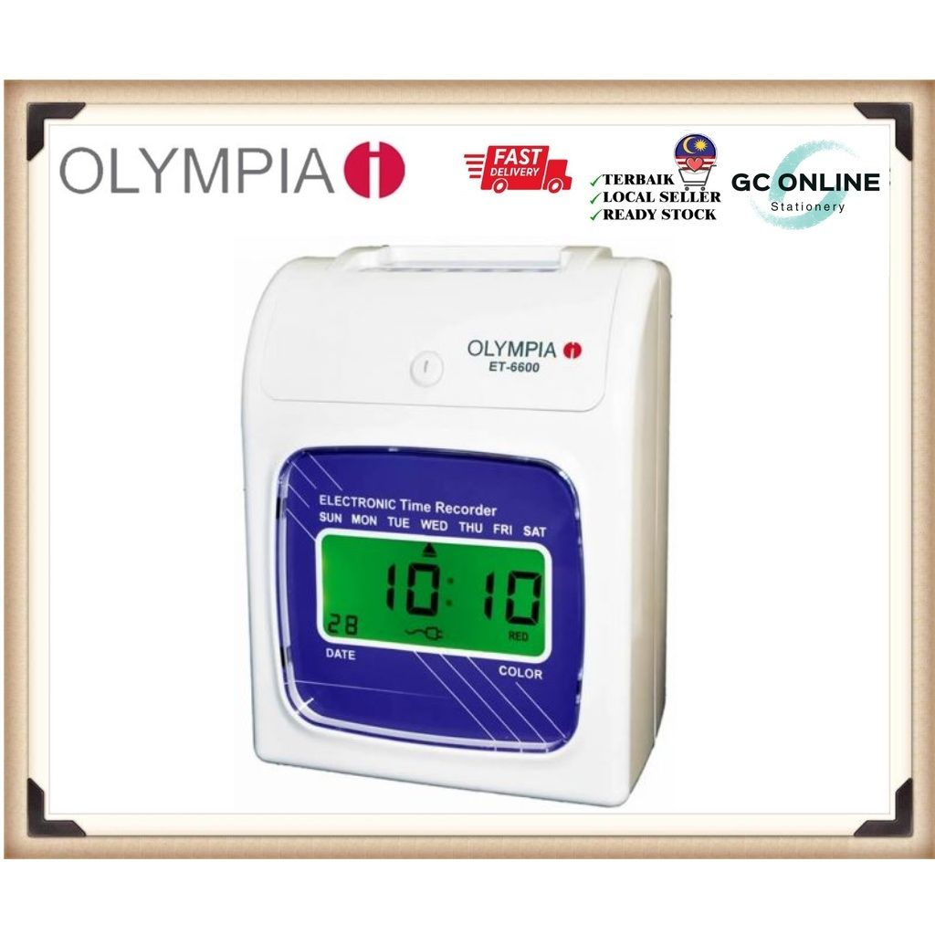 Olympia ET-6600 Time Attendance LCD Clock Face Electronic Time Recorder ...