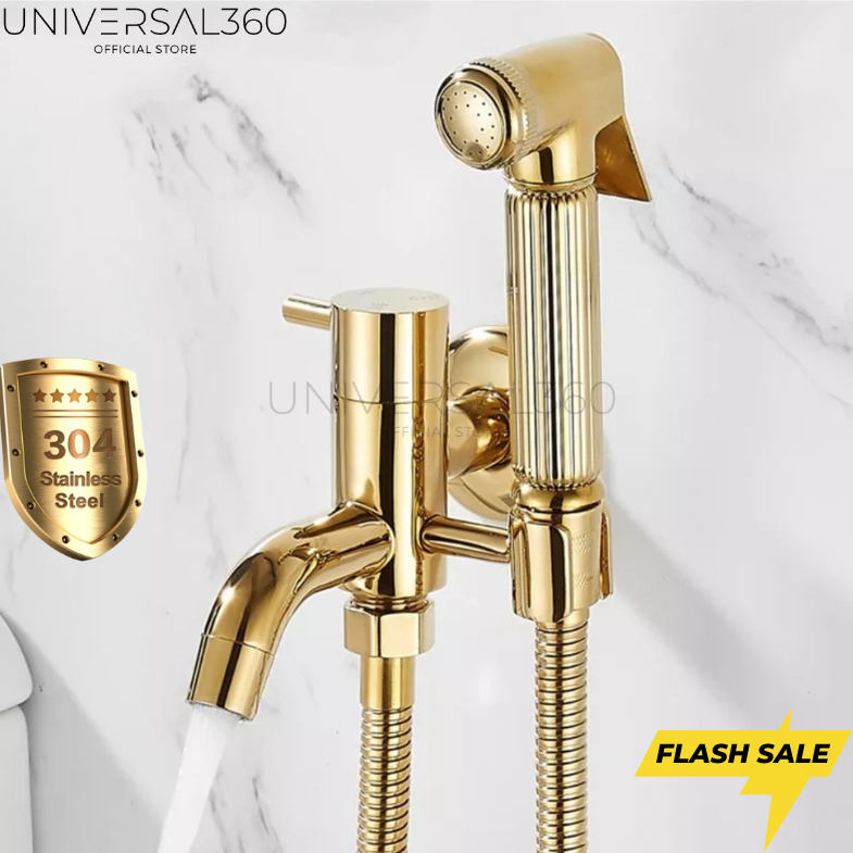 FastOrder!!NewStock!!🎉Gold Colour Series Two Ways Tap with Bidet Spray ...