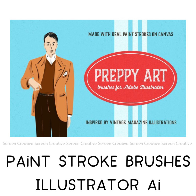 AI68 Preppy Art Brushes for Adobe Illustrator (Real paint strokes brush ...