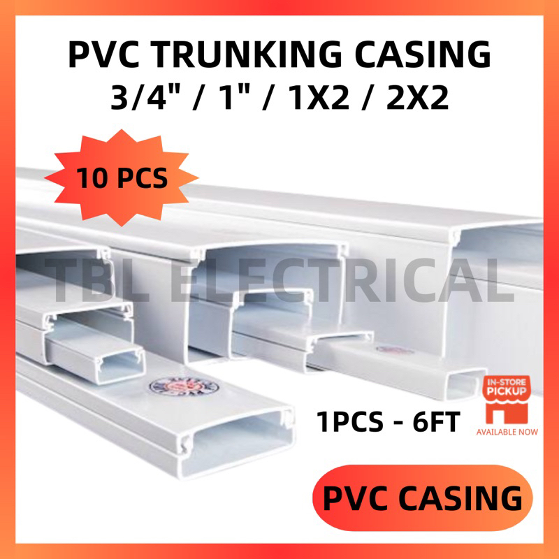 10Pcs 6 Feet PVC Wiring Casing / Electrical Casing / PVC Trunking ...
