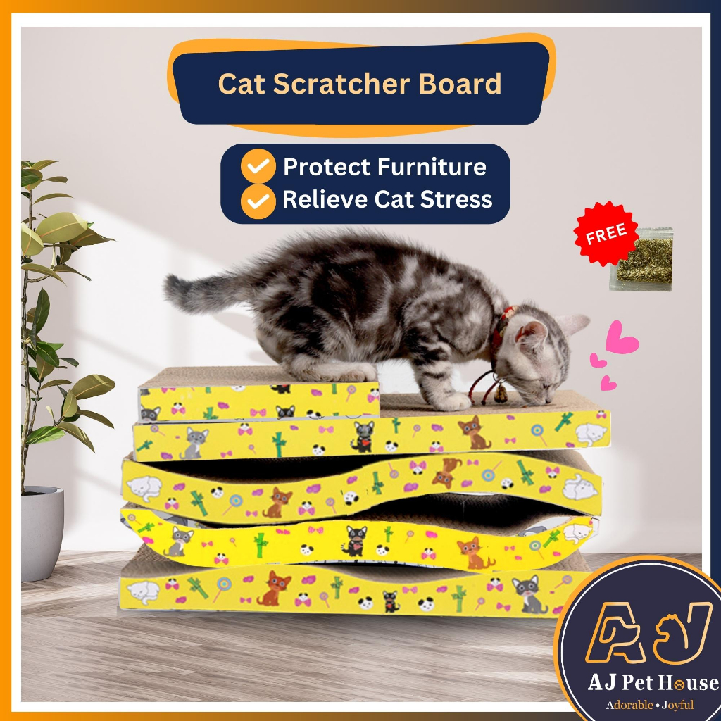 AJPET Cat Scratcher Cat Scratching Board Tempat Cakar Kucing Pencakar ...