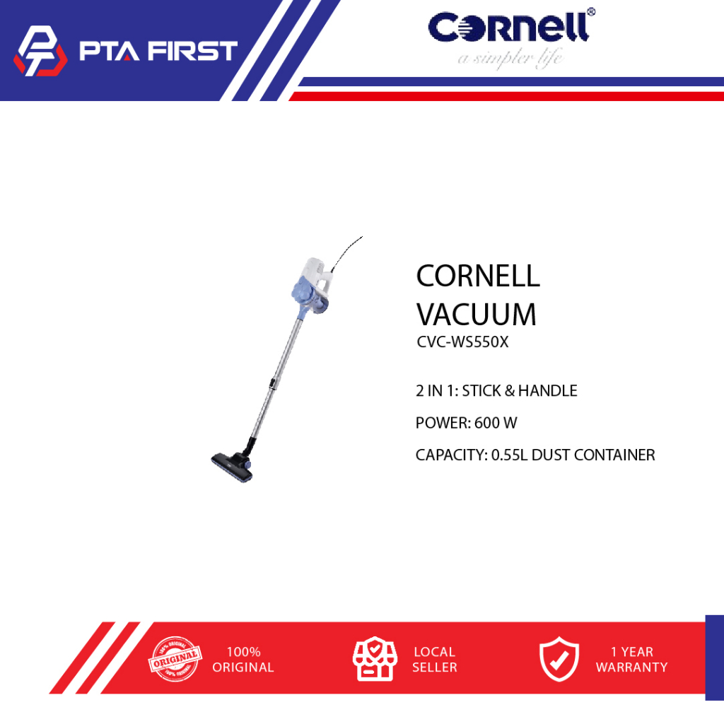 CORNELL CVC-WS550X STICK VACUUM CLEANER (9557528209305) | Shopee Malaysia