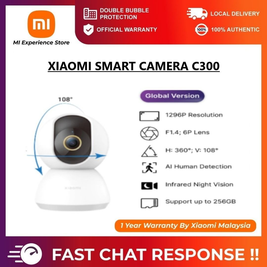 (Ready Stock!!!) XIAOMI CCTV C300 IP Camera C300 Version Home CCTV ...