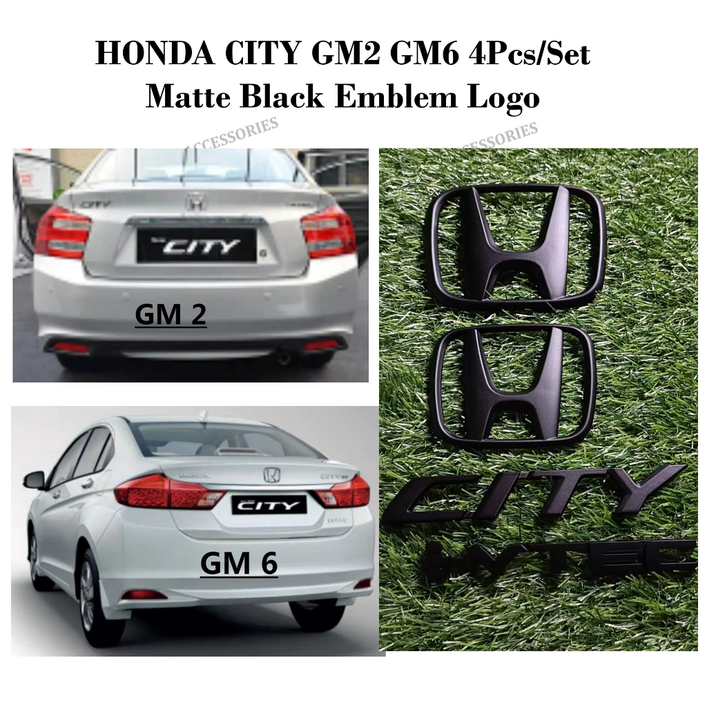 4Pcs/Set HONDA CITY GM2 GM6 Matte Black Emblem Logo | Shopee Malaysia
