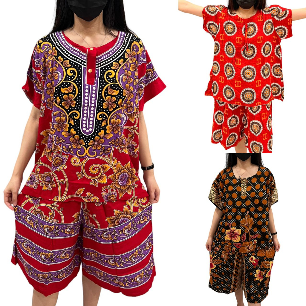 WOMEN BATIK SHIRT & PANT 1 SET PLUS SIZE/BAJU BATIK & SELUAR SET SIZE ...