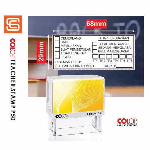 COLOP P50 TEACHER STAMP | RUBBER STAMP | COP GETAH GURU | Shopee Malaysia