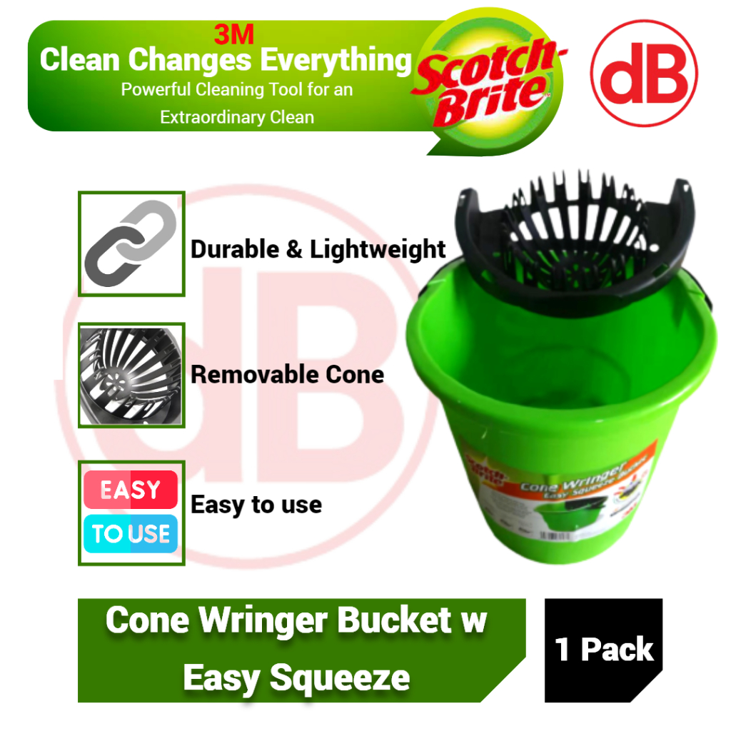 Scotch-Brite Cone Wringer Bucket with Easy Squeeze | Shopee Malaysia