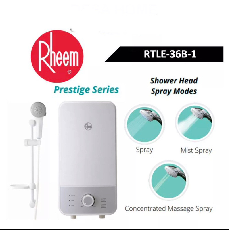 【offer】rheem Prestige Instant Water Heater Non Pump Shower Head