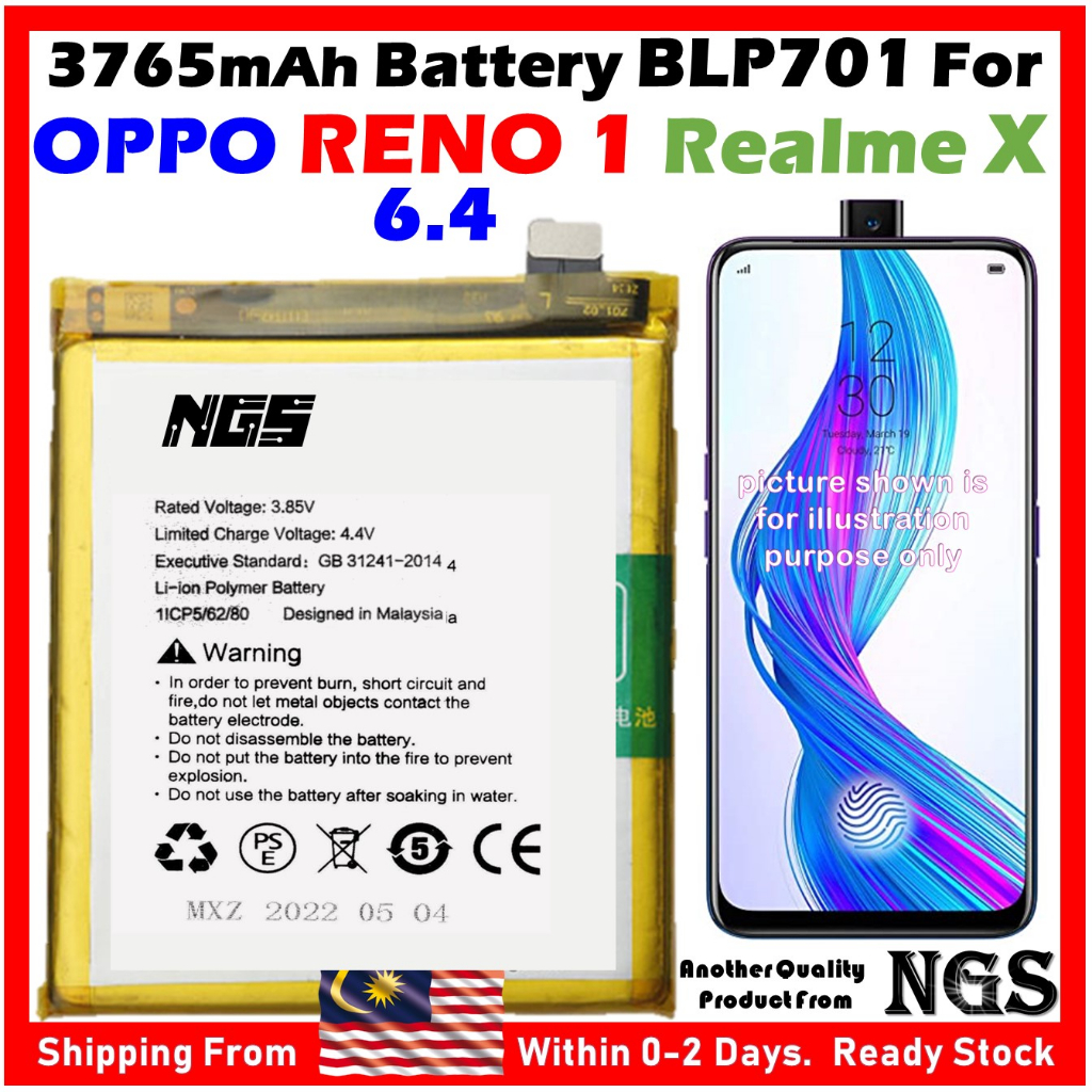 ORIGINAL NGS Brand 3765mAh Battery BLP701 Compatible For OPPO RENO 6.4 ...