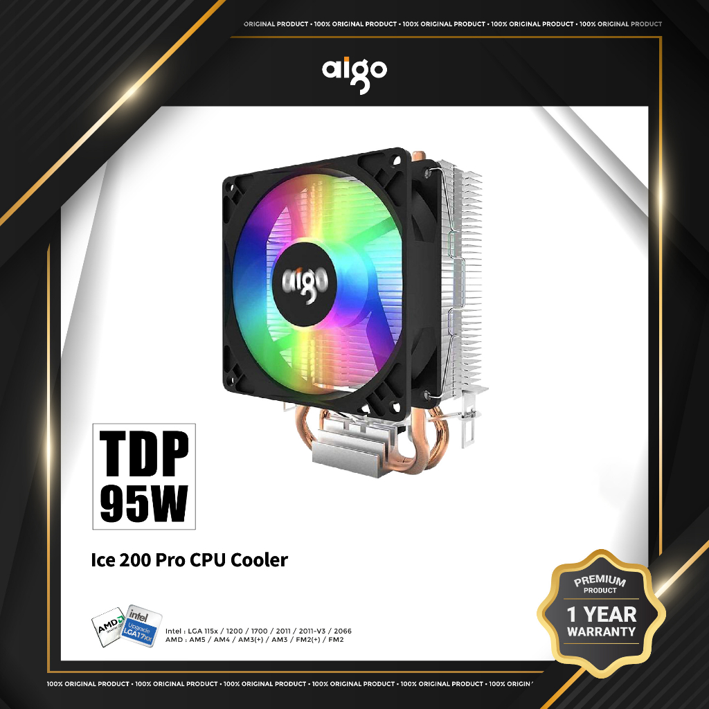 aigo ICE 200 Pro CPU Air Cooler with RGB Fan | Shopee Malaysia