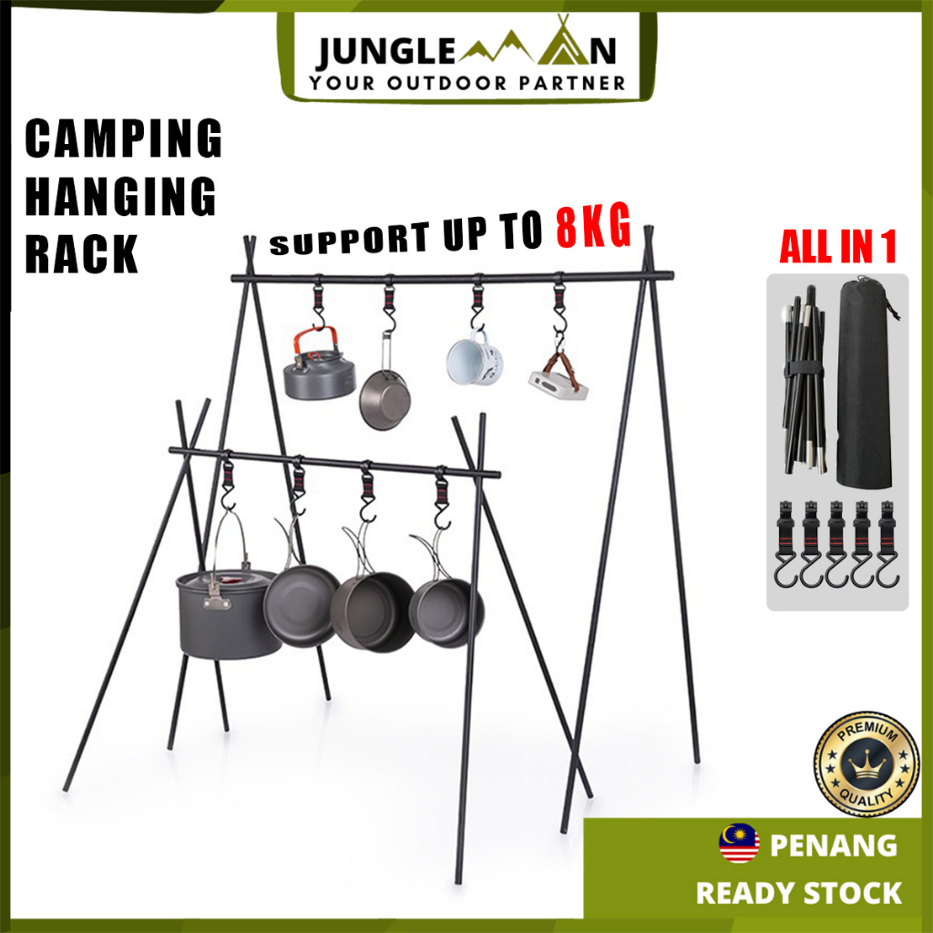 JUNGLEMAN Rak Tripod Camping Lipat Triangle Hanging Rack Outdoor ...