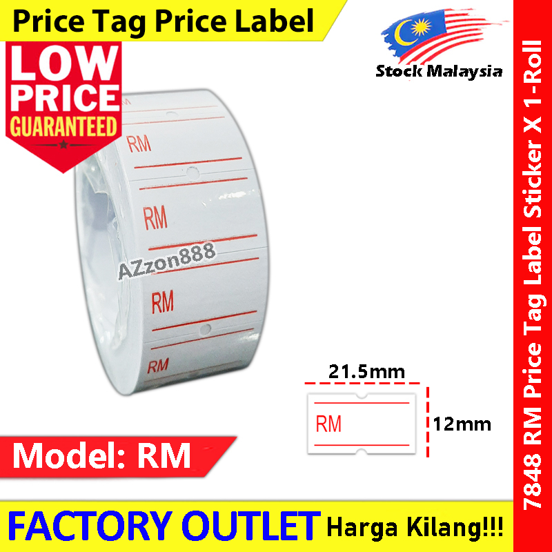 【RM】Price Tag Label Sticker for Price Labeler Machine #Motex #Kola Sato #MX5500 #KL-2212 #7848 # ...