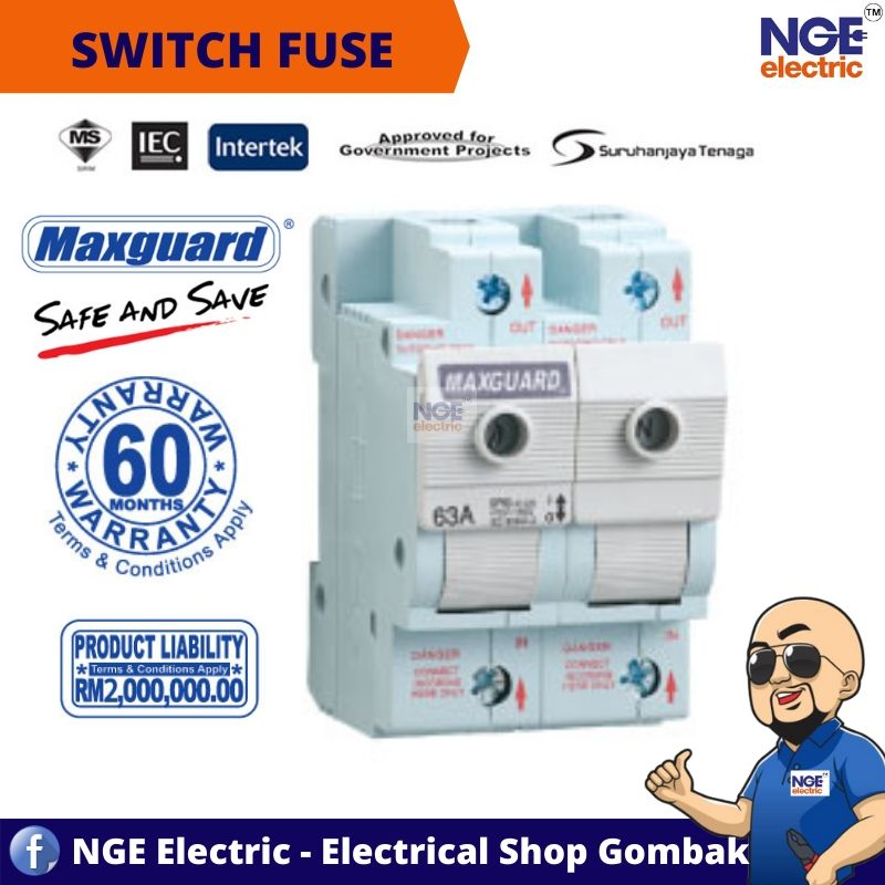 Maxguard 32A~63A 2pole Switch Fuse Main Switch | Shopee Malaysia