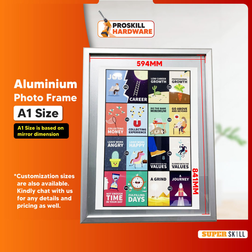PROSKILL HARDWARE Aluminium Photo Frame A1 Ready Stock Poster Picture ...
