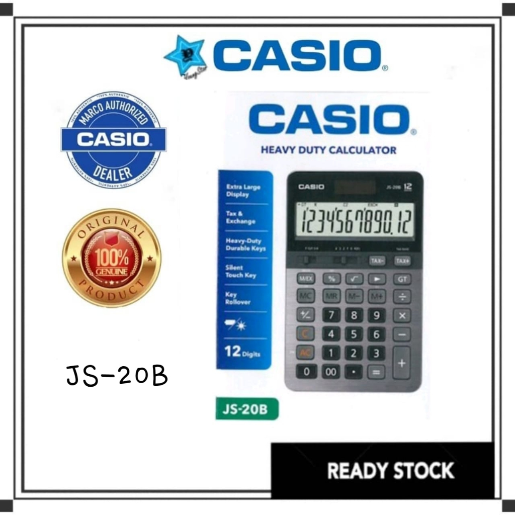 Casio Heavy Duty Desktop Calculator JS-20B Touch & Exchange Function ...