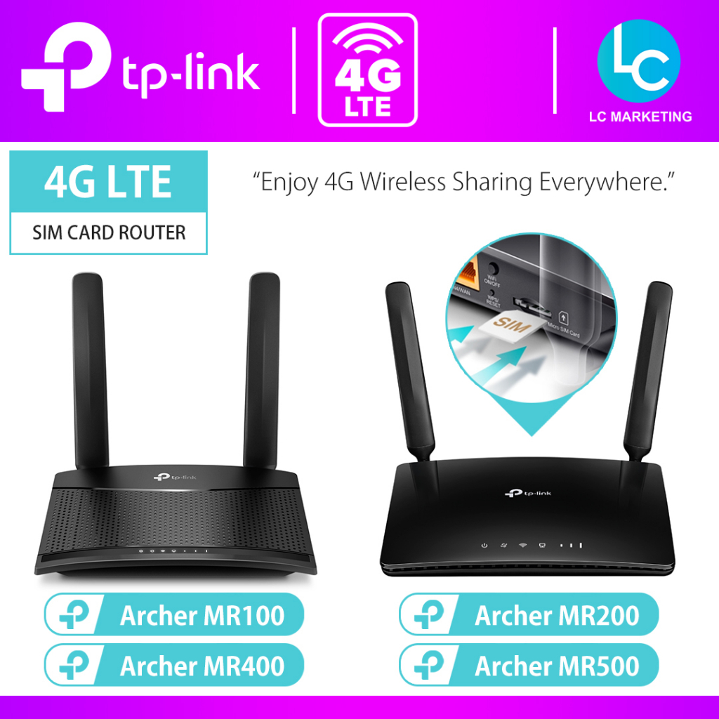 TP-Link TL-MR100 │ Archer MR200 │ MR500 Wireless 4G LTE Mobile Direct ...