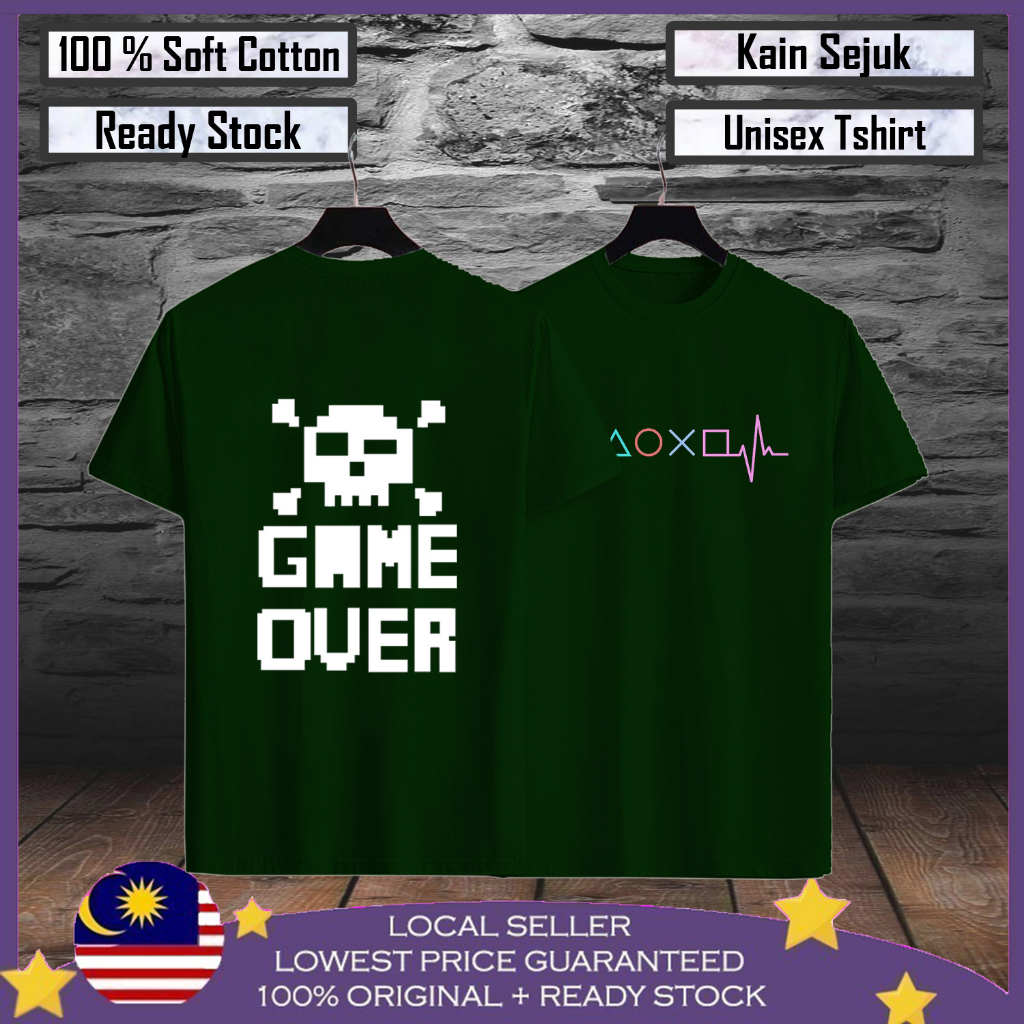 🔥Premium Cotton🔥PS Game Over Baju Viral Lelaki 100% Cotton Baju T shirt ...