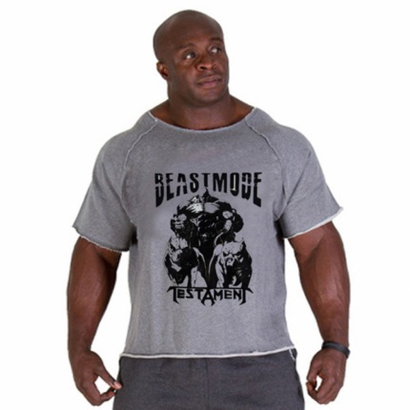 (free muscletech item) XL BEAST MODE GYM LOOSE SHIRT GREY | Shopee Malaysia