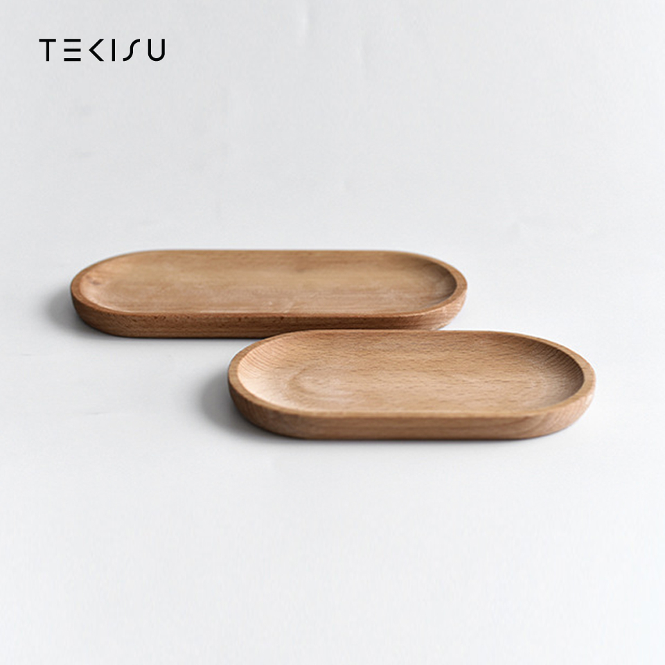 Tekisu | Oval Wooden Plate, Wood Serving Appetizer Tray, Snack Dessert ...
