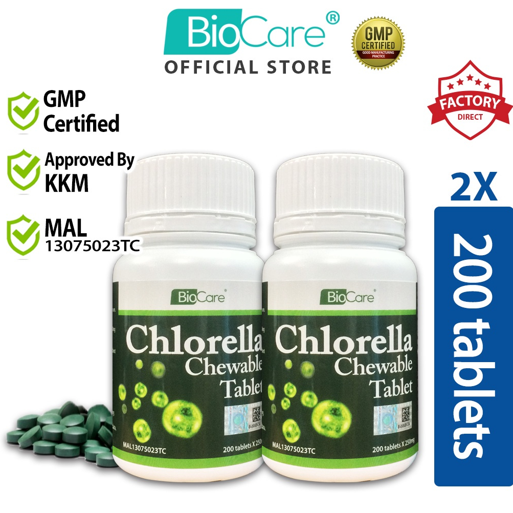 Biocare Chlorella Chewable Tablet's (2 x 200's x 250mg) | Shopee Malaysia