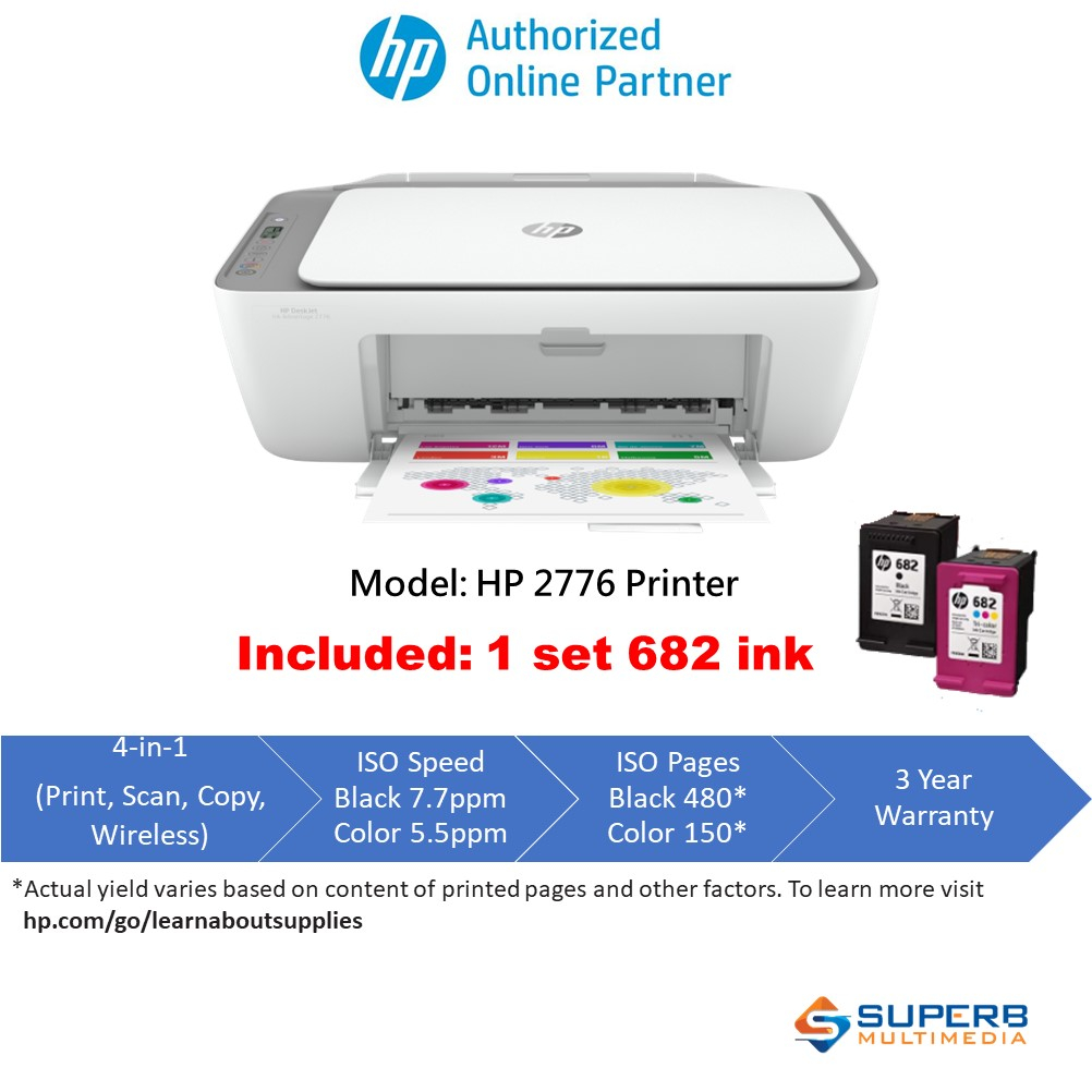 HP Deskjet Ink Advantage 2776 All-in-One Printer (Print, Scan, Copy ...
