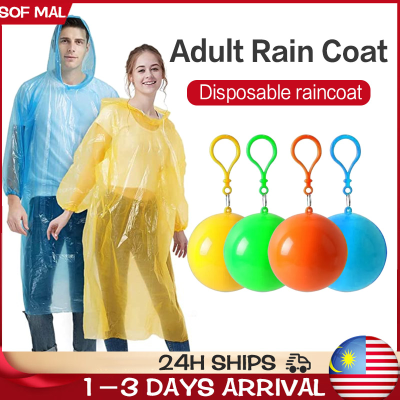 Adult Rain Coat Keychain Ball Disposable Single Use Raincoat Hooded ...