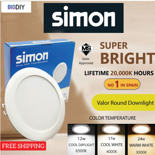(SIRIM Approved) Pihilips meson & SIMON Valor No.1 Brand in Spain LED ...