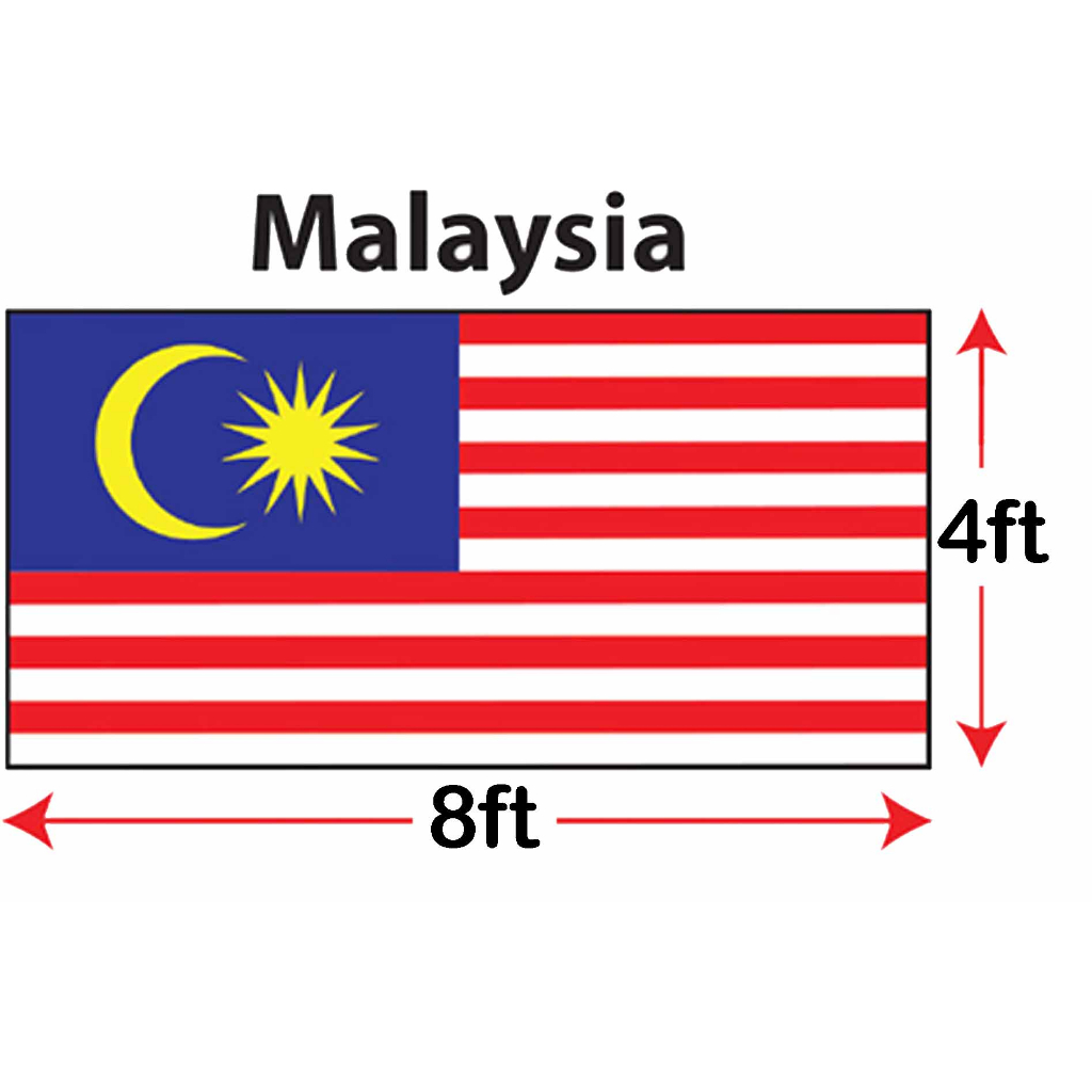 Bendera Besar Malaysia 4x8ft/ Malaysia Big Flag/ Malaysia Flag 4x8ft ...