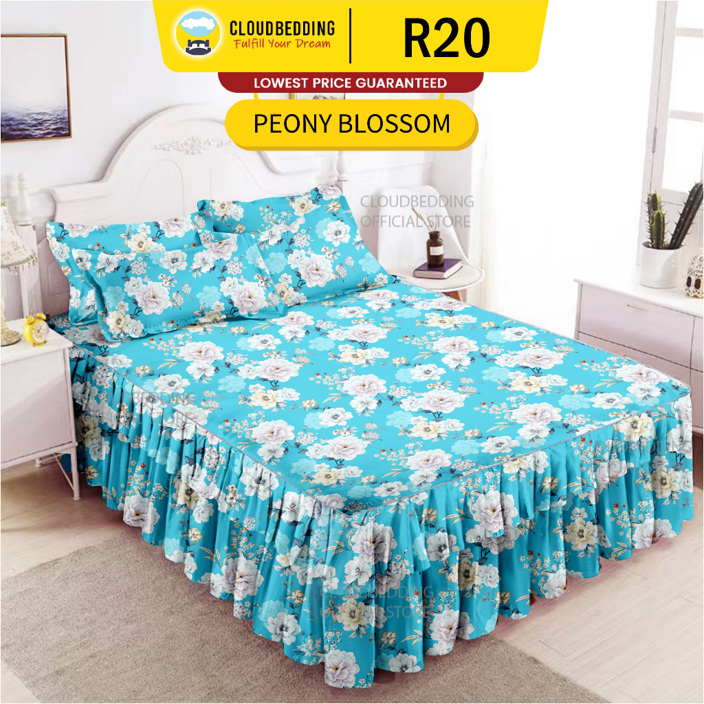 3IN1 Cadar Ropol Set Super Single/Queen /King Bedsheet 3IN1 Bed Skirt ...