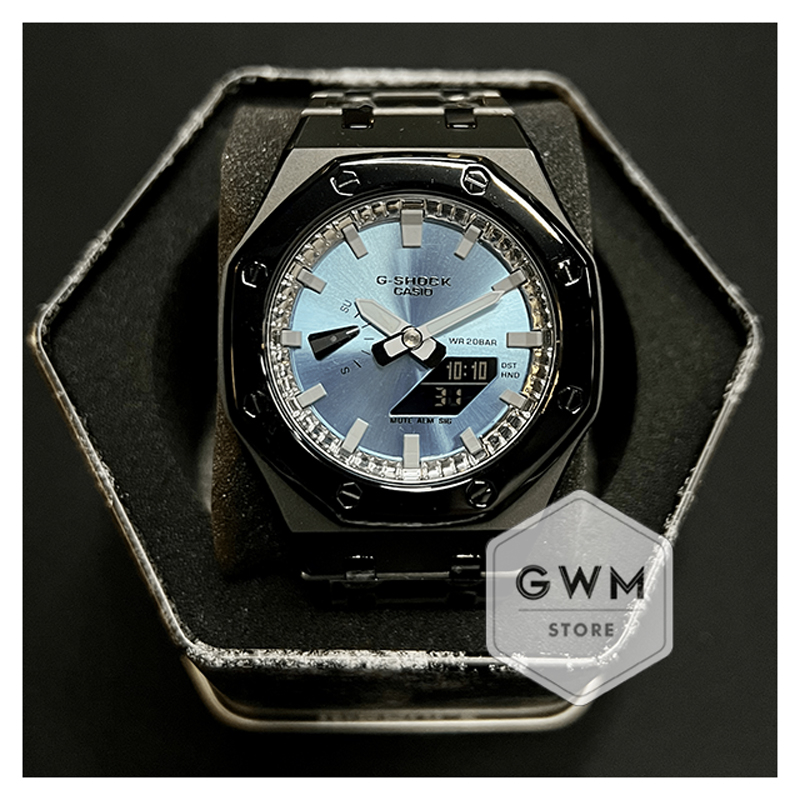 Casio G-Shock "Special Full Metal CasiOak Custom" Light Blue Surface ...