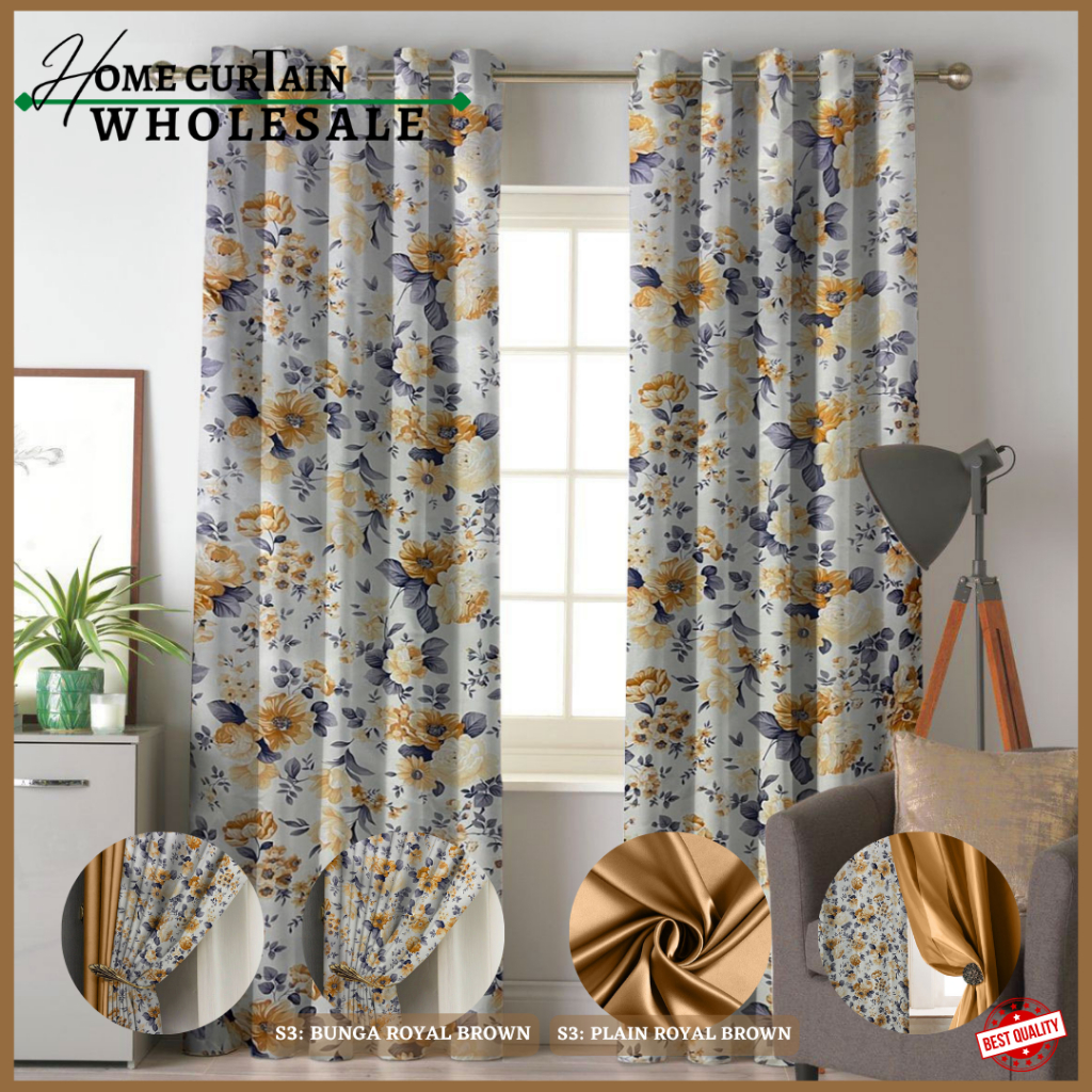 S3 New Curtain Sarona Semi-Blackout (HOOK/RING) Langsir Window, Room ...