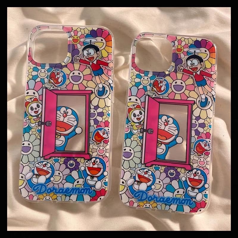 Doraemon x Sunflower Cartoon Couple Case 小叮当机器猫哆啦A梦太阳花情侣 IPhone 11 12 ...