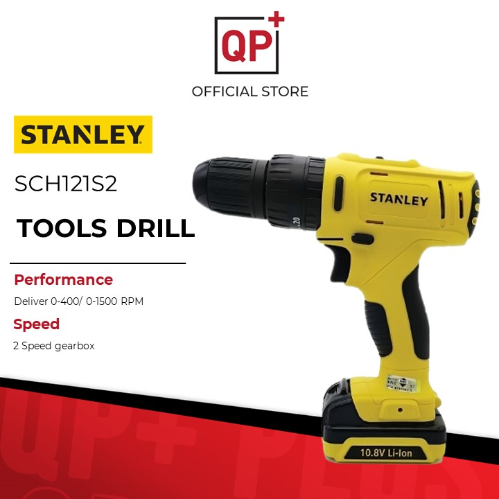 STANLEY CORDLESS HAMMER DRILL DRIVER 10MM 12V SCH10D2K 2 X 2.0 BATTERY ...